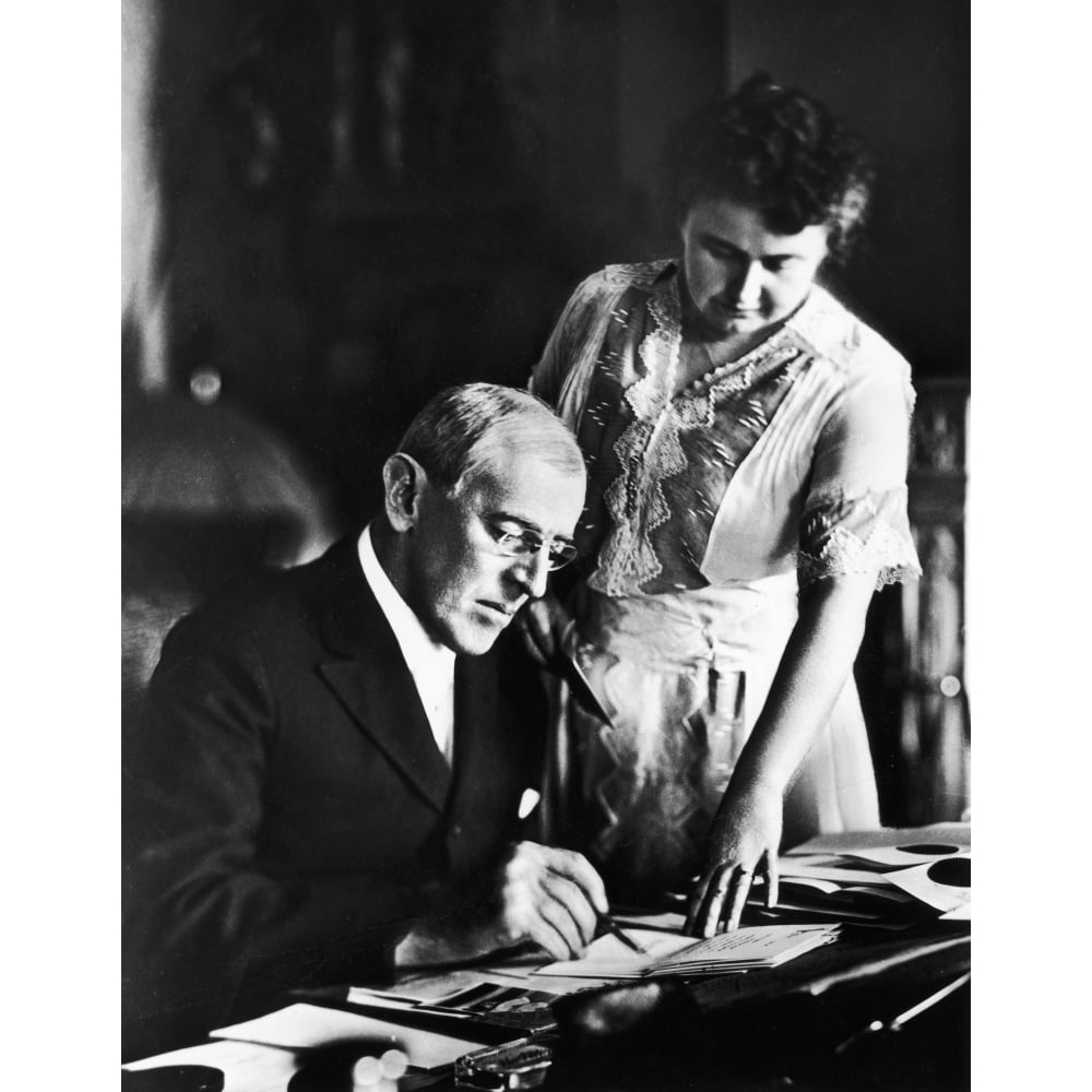Woodrow Wilson. N28Th President Of The United States. Photographed With ...