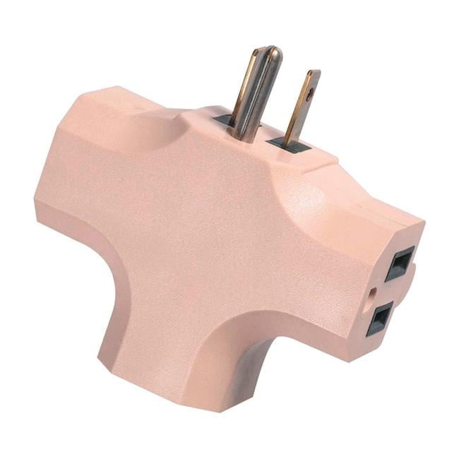 Woods 3894557 Grounded 3 Outlets Adapter - Tan - Walmart.com