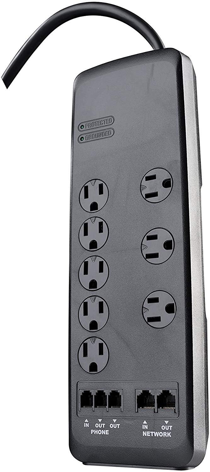 Woods 41619 Surge Protector with Resettable Safety Overload Feature, 8 ...