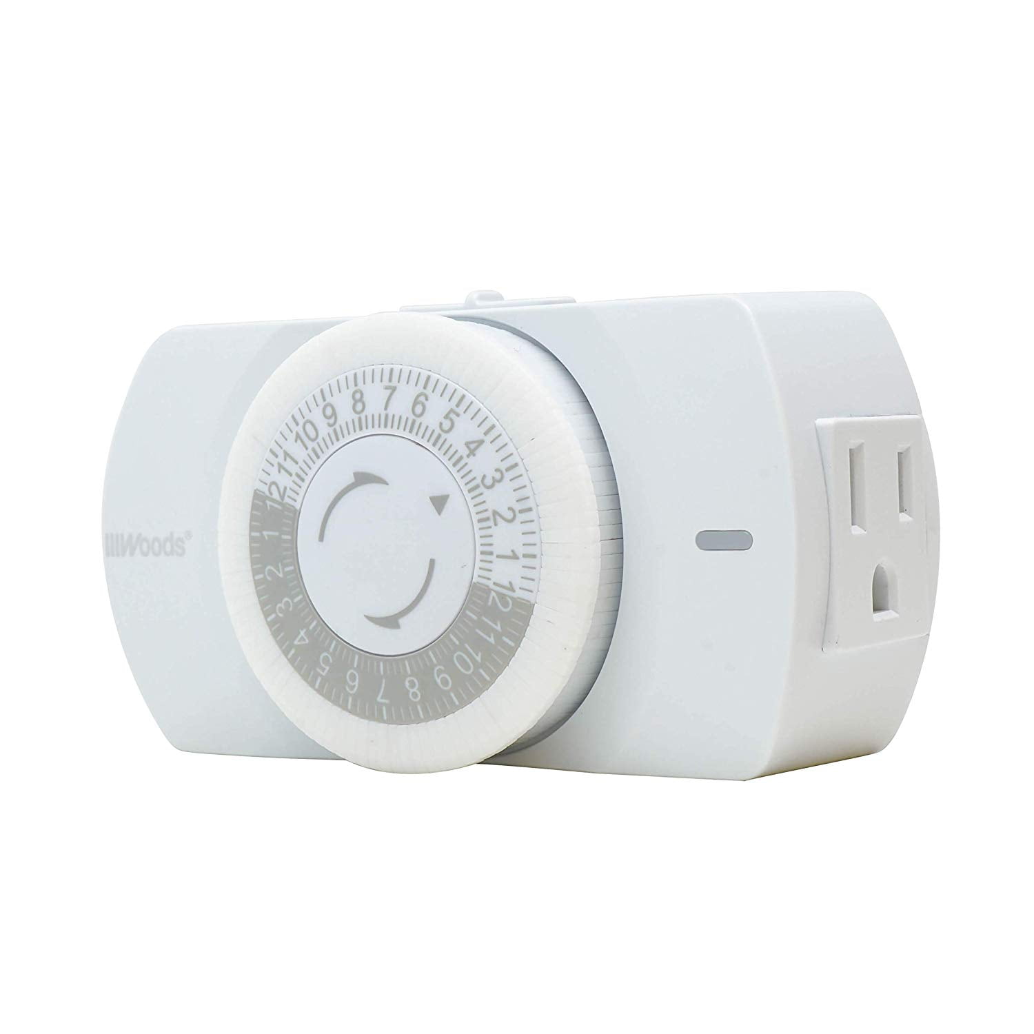 Woods 50103WD Indoor 24-Hour Heavy Duty Mechanical Timer, 1 Grounded ...