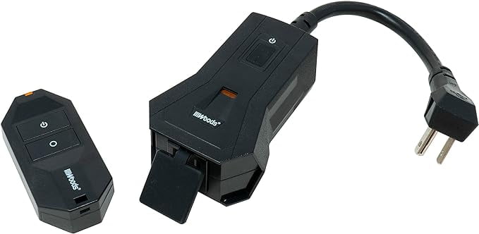 Woods 50125WD Outdoor Indoor Wireless Remote Control Outlet Kit, Electrical Plug In Remote Light ...