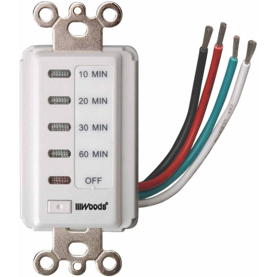 Woods 59008 Decora Style 60-30-20-10 Minute Preset Wall Switch Timer ...