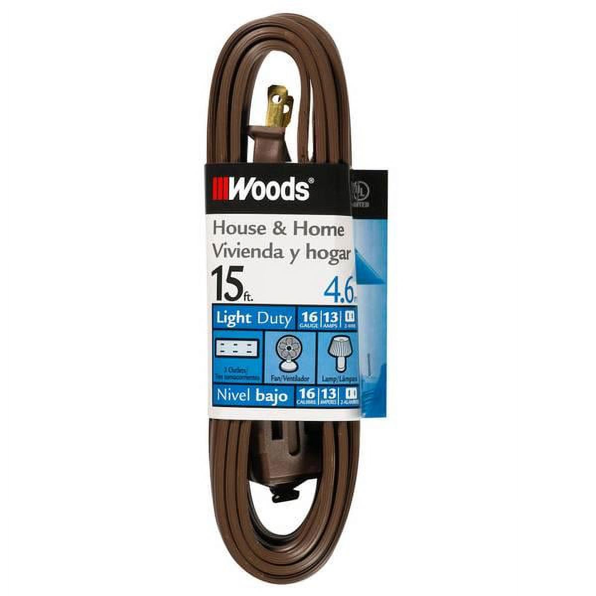 Woods 6' 16/2 Brown Cube Tap Cord - Walmart.com