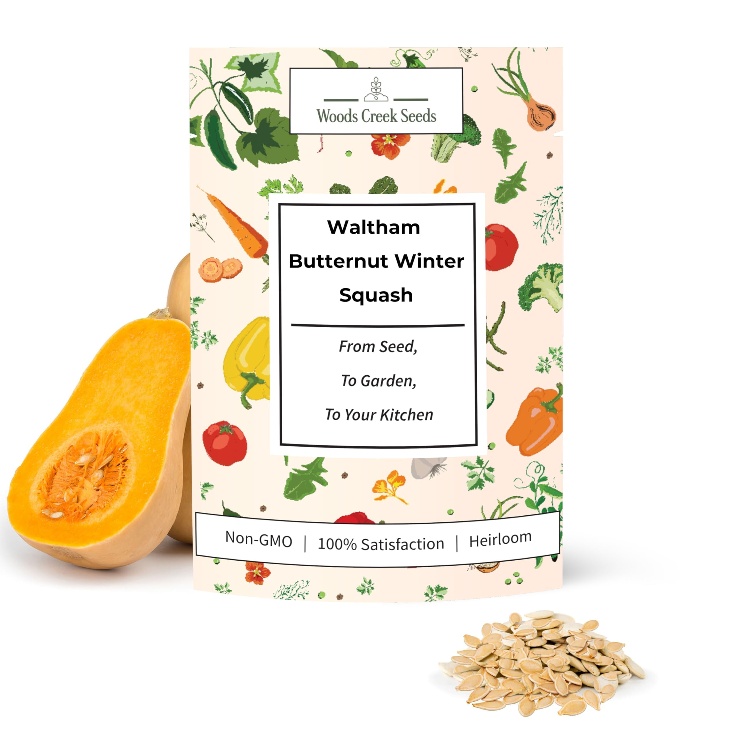 Woods Creek Seeds: Waltham Butternut Winter MVR1 Squash Seeds for ...