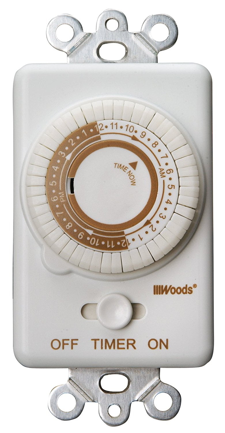 Woods, In-Wall Mechanical Timer, 59745WD, 24-Hour Programmable Switch ...