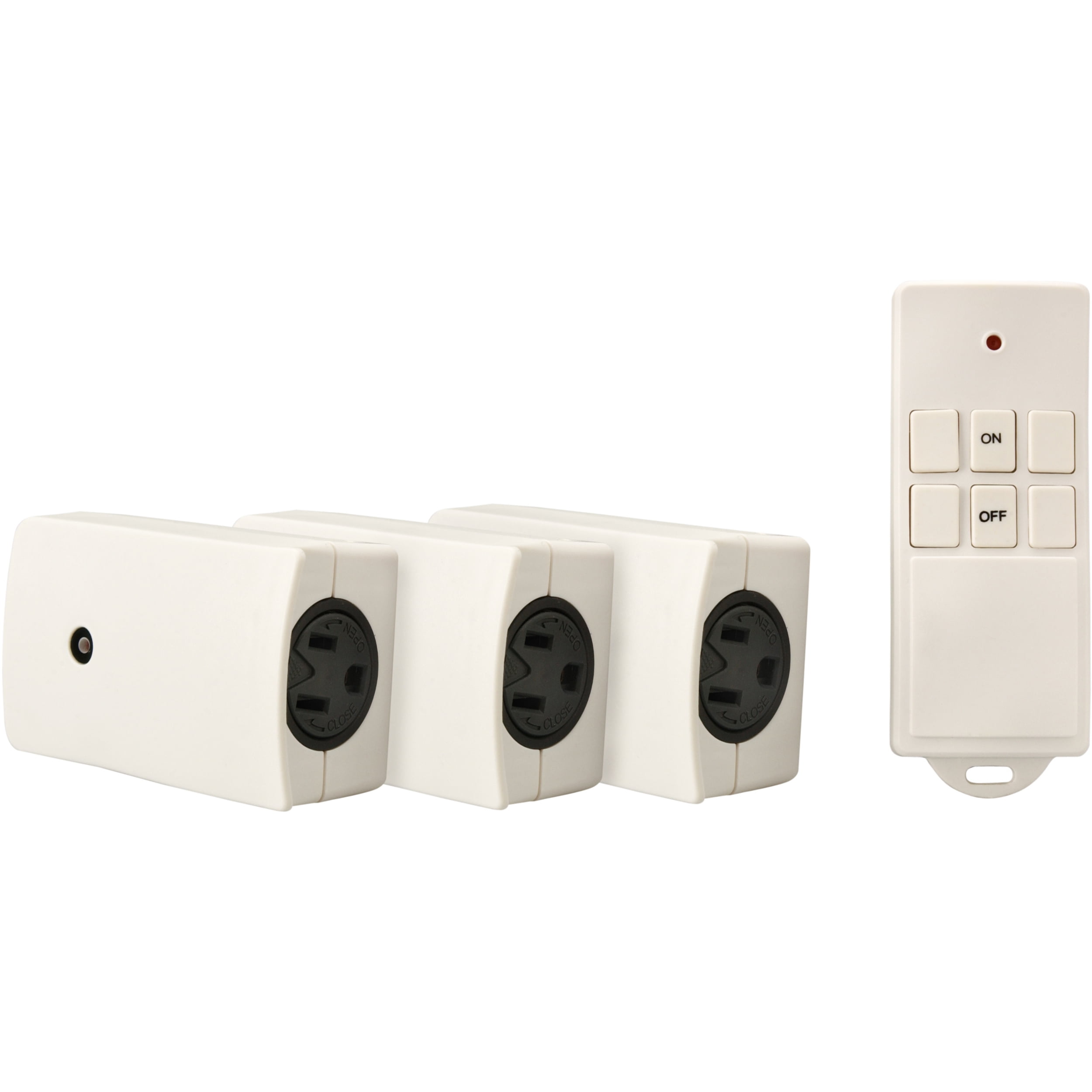 Woods Indoor Wireless Remote Control, 3 Outlets, 3-Pack, White ...