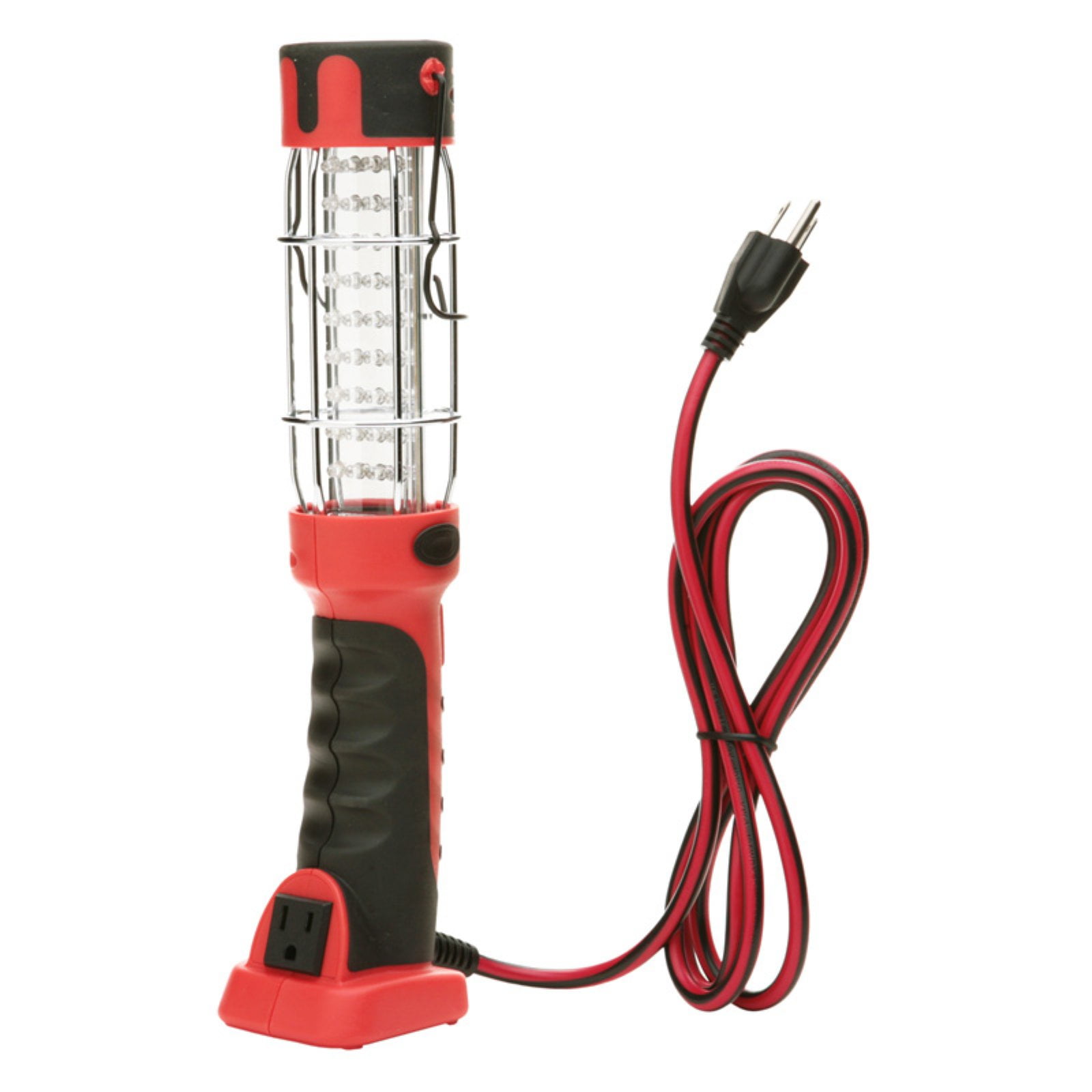 Woods L1922 6' Red 36-LED Hand Held Work Light with Grounded Outlet ...