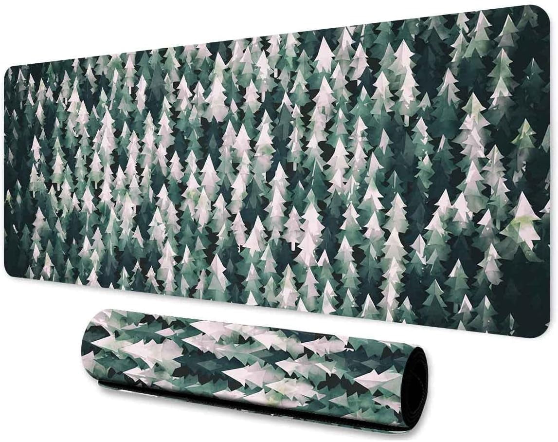 Woods Large Mouse Pad 31.5x11.8 Inches Magic Mist Forest Trees Pine ...