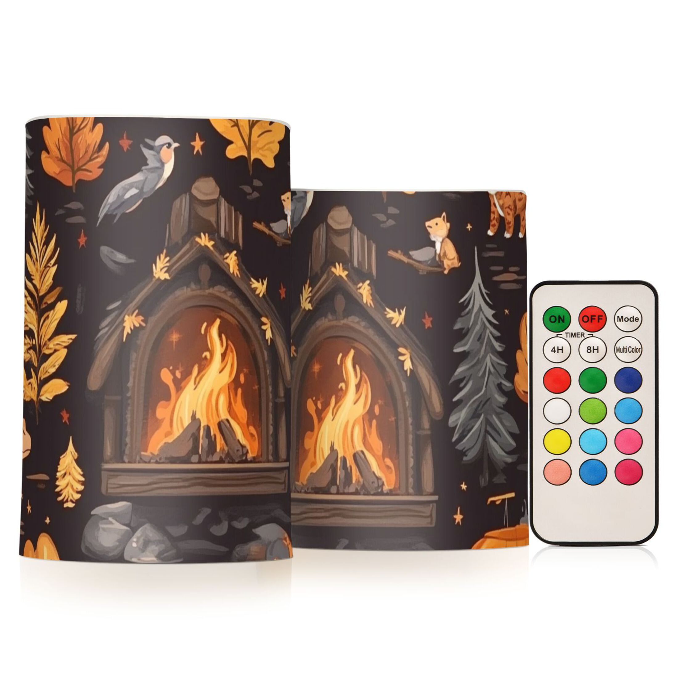 Woods and Bonfires Cartoon Flickering Flameless Candles Battery ...