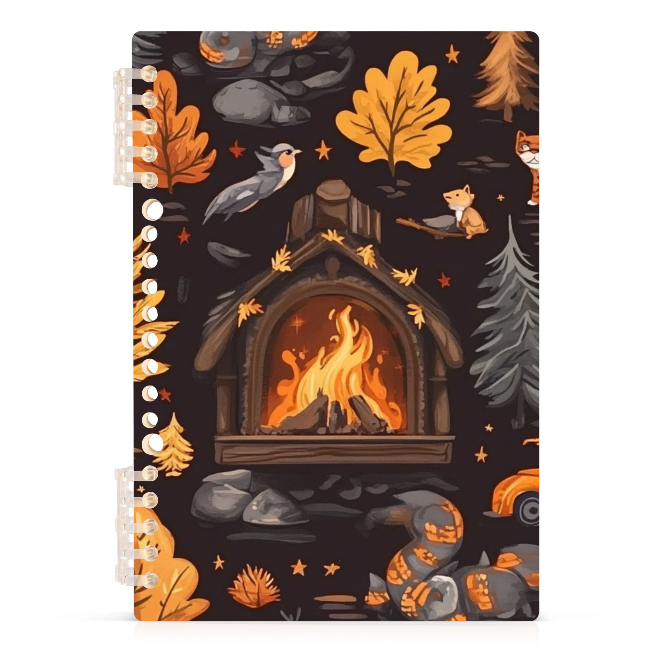 Woods and Bonfires Cartoon Lined Spiral Journal Notebook 60 Pages A5 ...