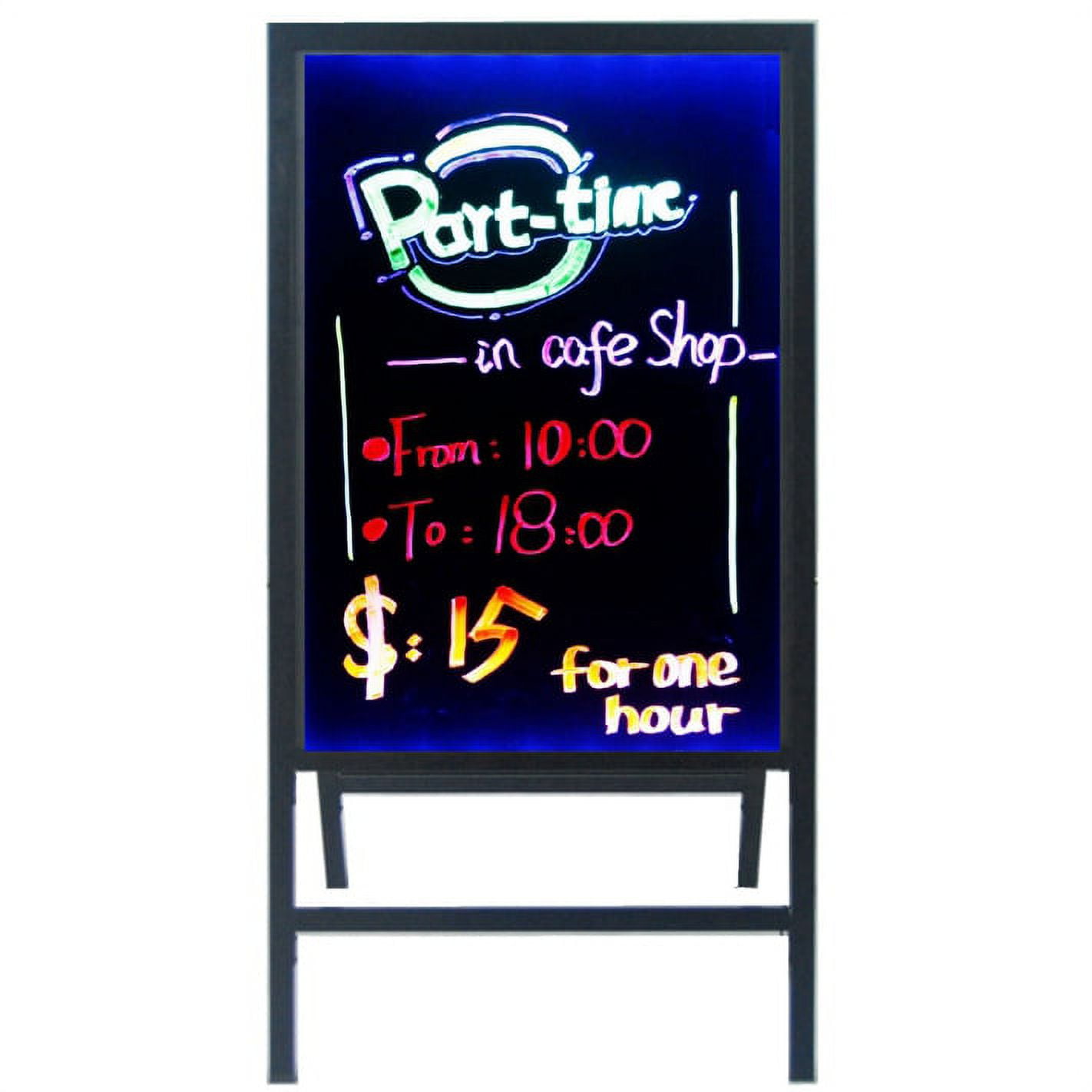 Woodsam LED Message Writing Board(28"x20"), Clear Glass Flashing Menu ...