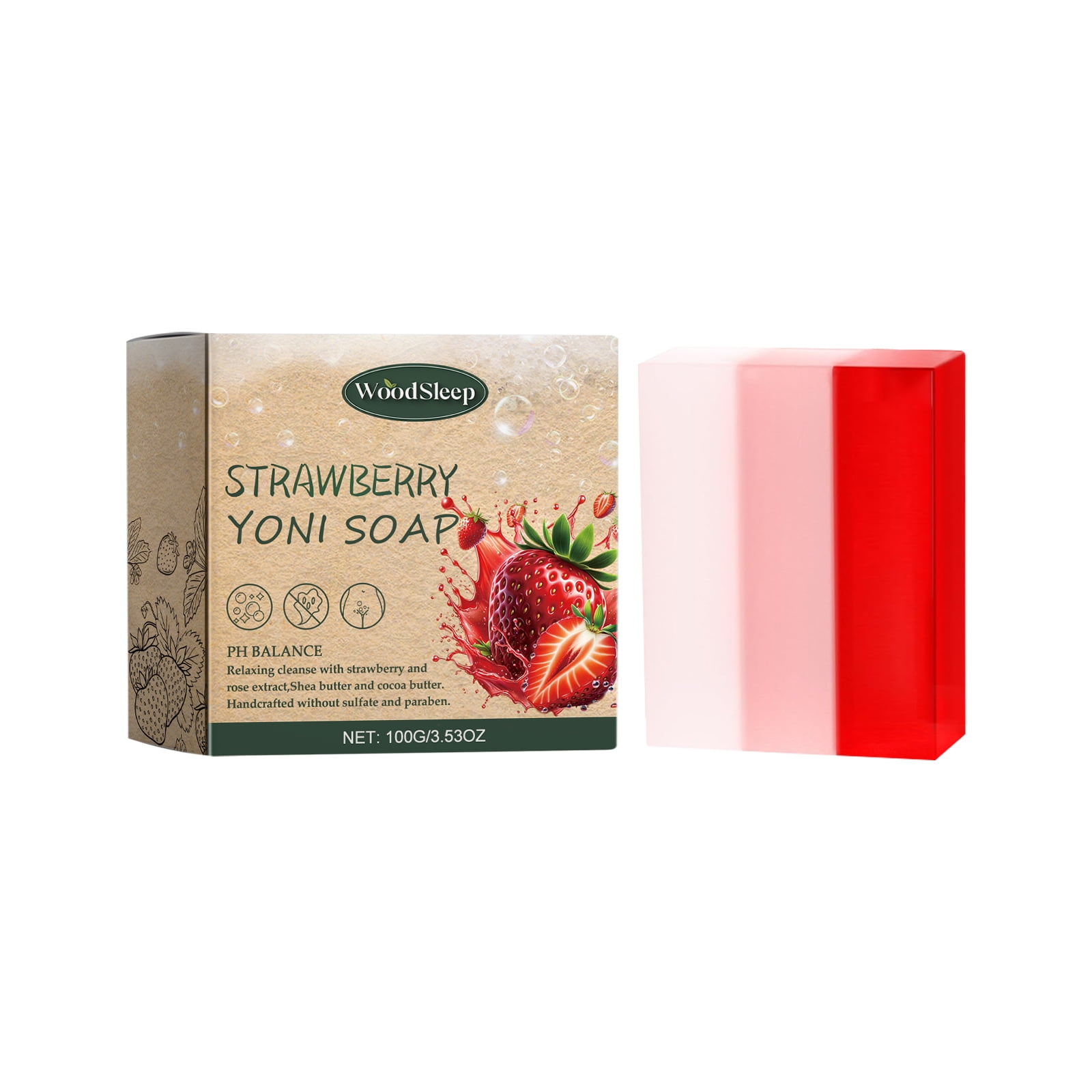 Woodsleep Strawberry Flavor Soap Female Private Parts Gentle Cleaning ...