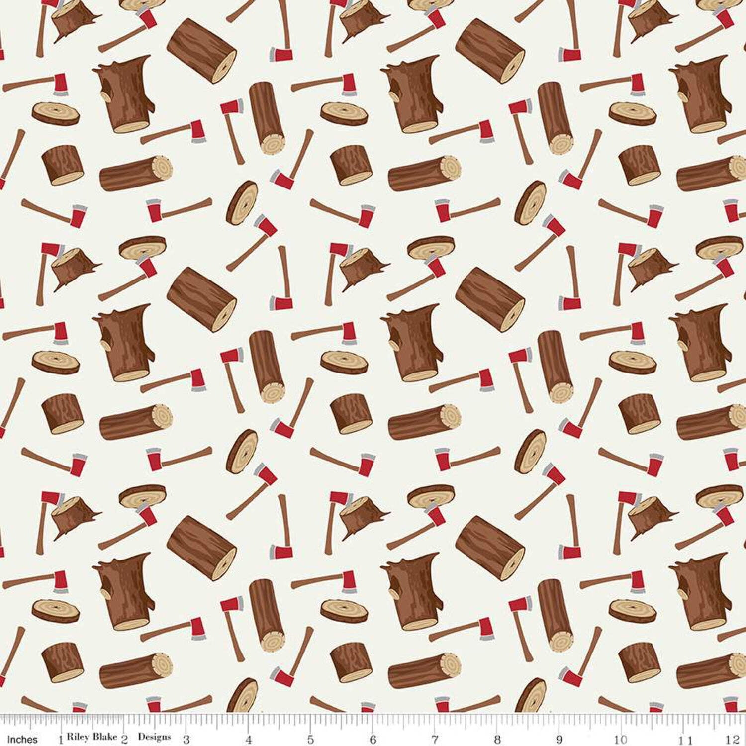 Woodsman Wood Axe Cream Cotton Fabric - Walmart.com