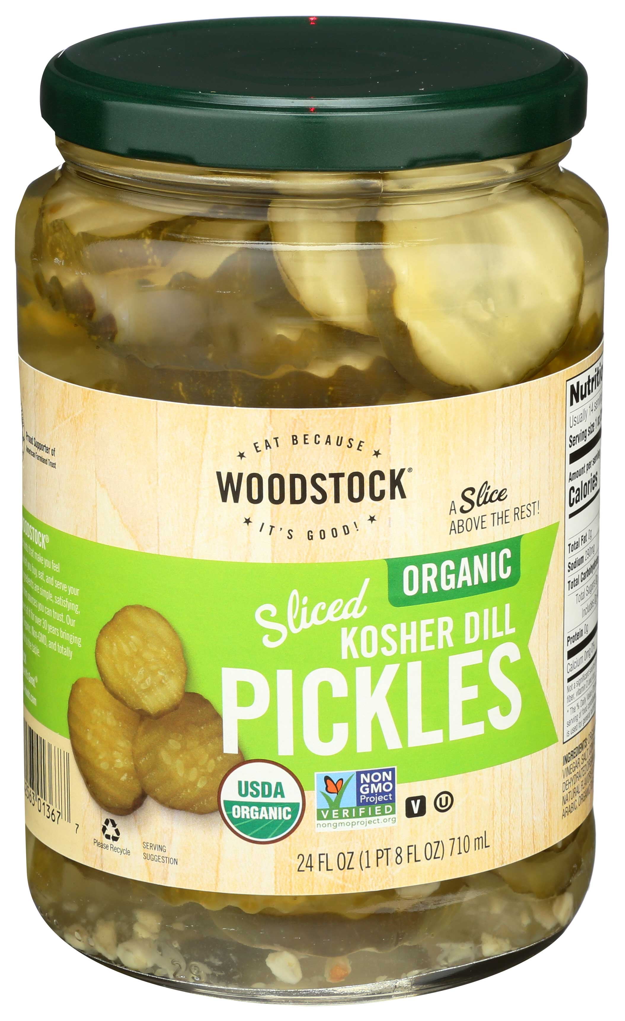 Woodstock Farms Organic Sliced Dill Pickle, 24 Ounce -- 6 per case ...