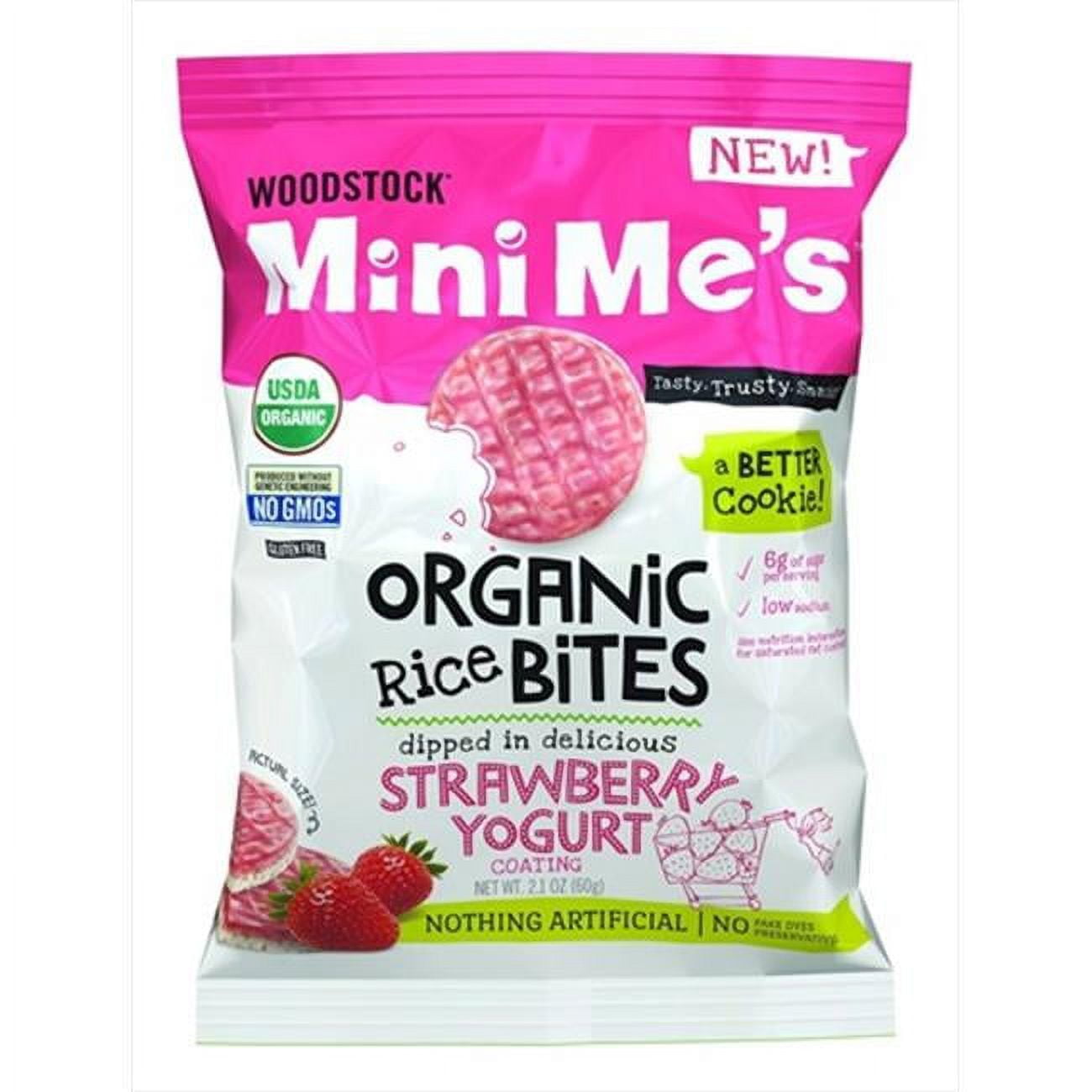 Woodstock Mini Mes Organic Rice Bites, Strawberry Yogurt - 2.1 Ounce ...
