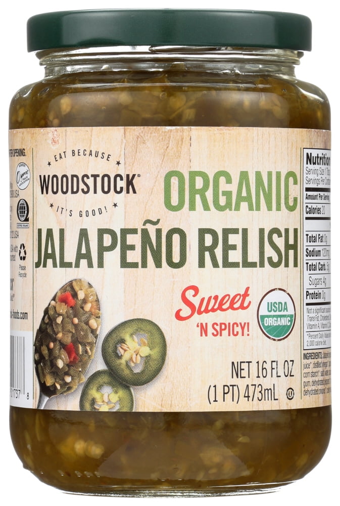 Woodstock Organic Sweet 'N Spicy Jalapeno Relish, 16 Oz. - Walmart.com