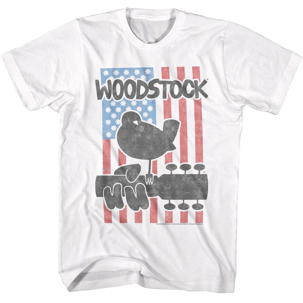 Woodstock Star-Spangled Flower Power Men's T Shirt USA Flag Hippie ...
