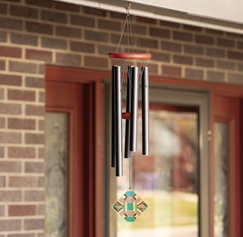 Woodstock Wind Chimes 26" Bauhaus Wind Chime, Stained-Glass Acrylic ...