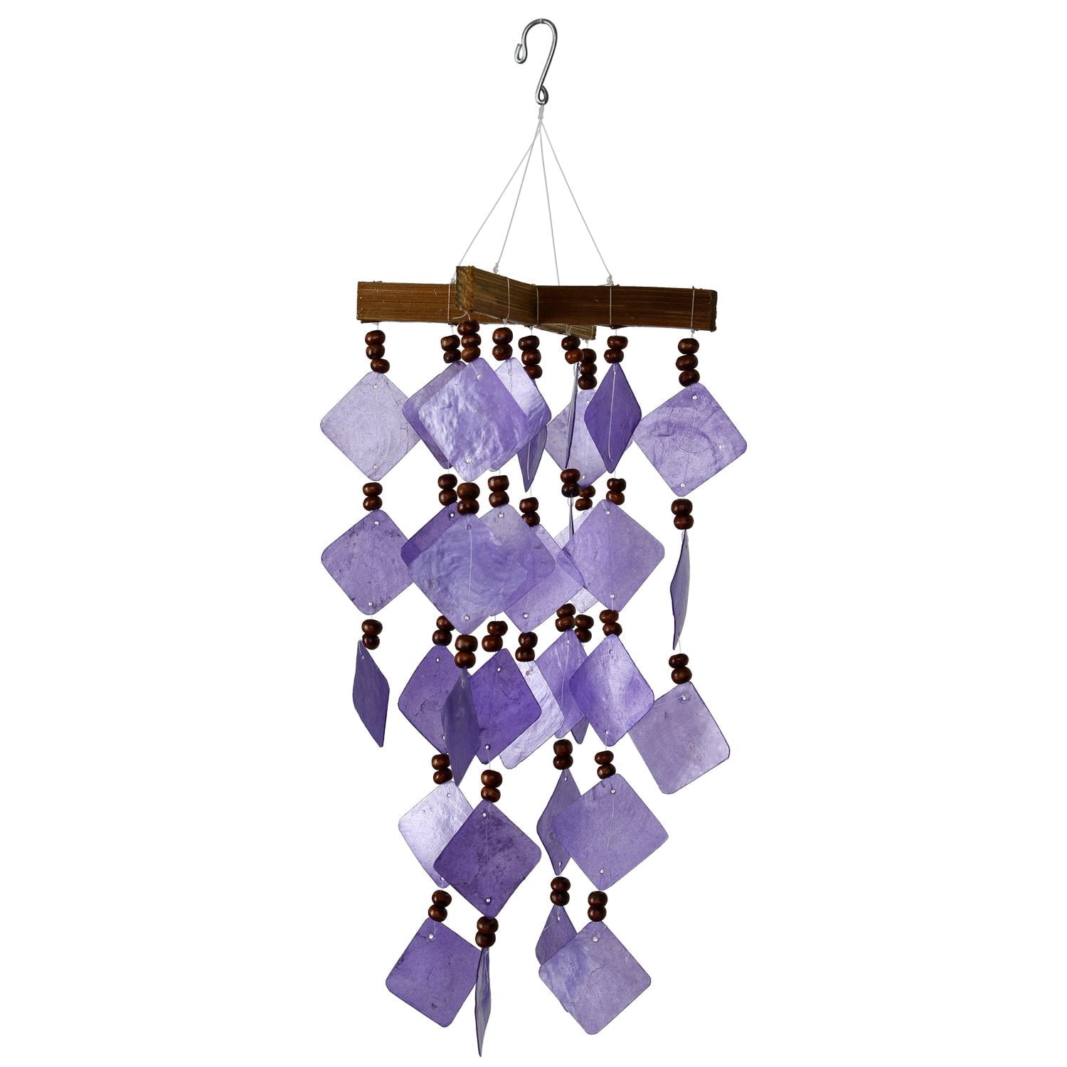 Woodstock Windchimes Diamond Capiz Purple, Wind Chimes For Outside ...