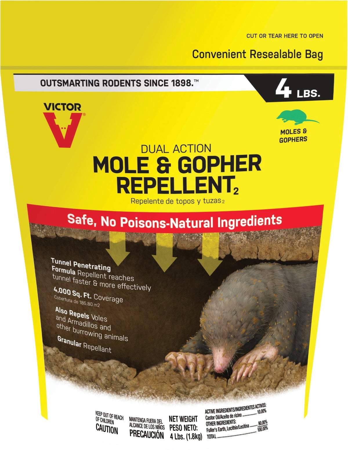 Woodstream Victor Mole & Gopher Repellent 4 Lb., Shaker - Walmart ...