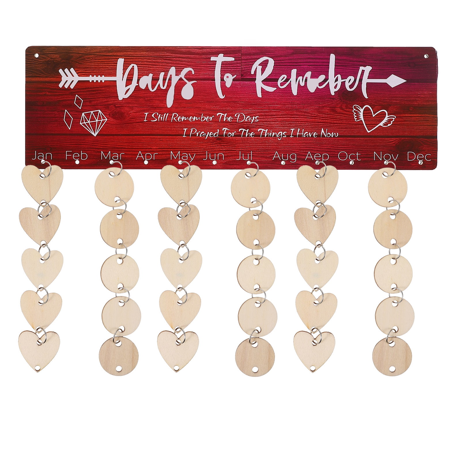 Woodsy Hanging Birthday Reminder Calendar for Farmhouse Decor - Walmart.com