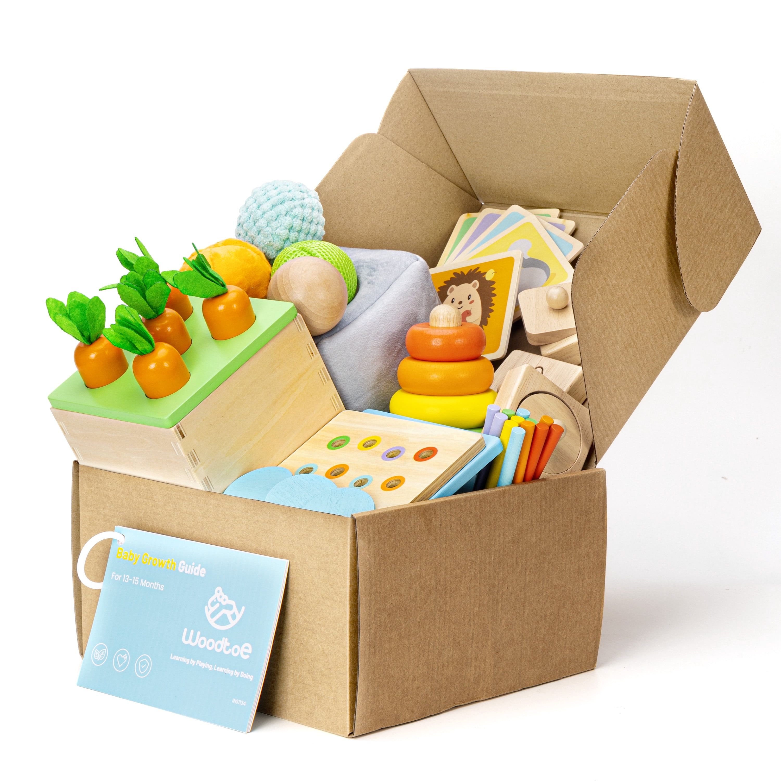 Woodtoe Montessori Toys for 1+ Year Old, Wooden Baby Learning Toys ...