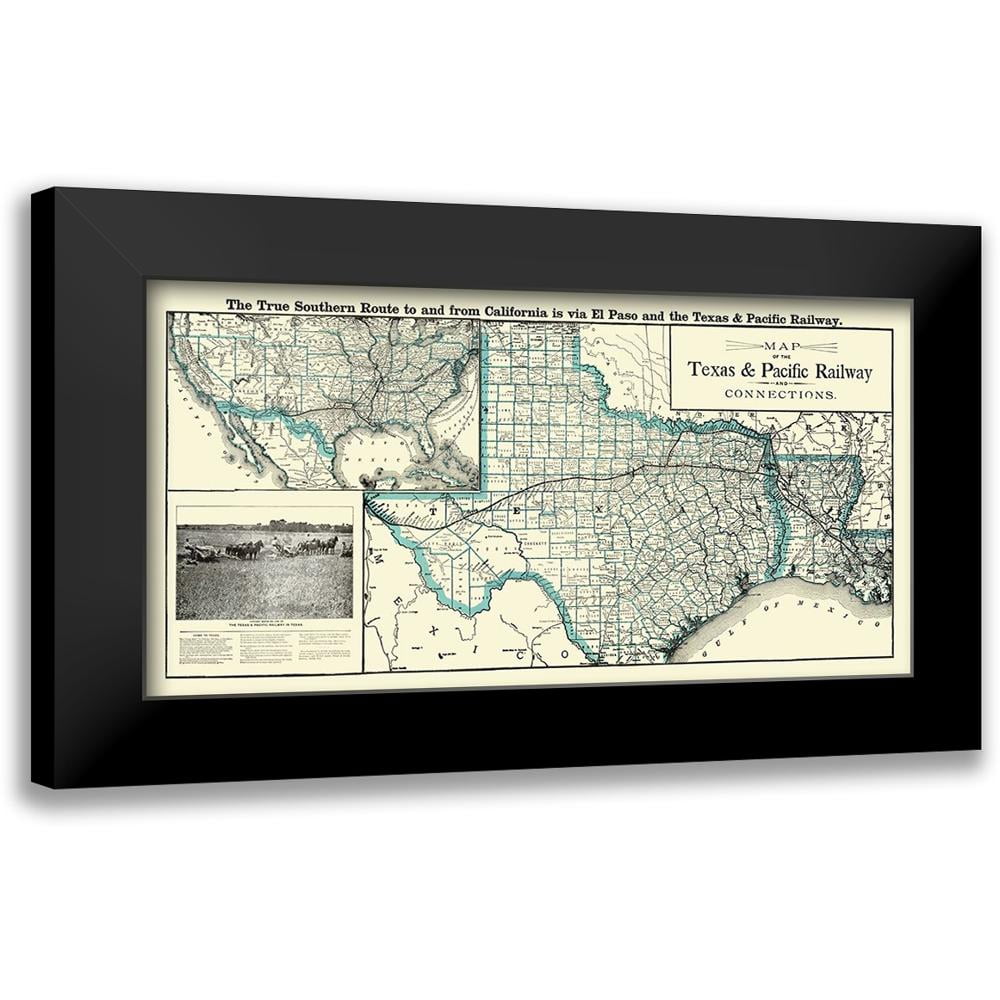 Woodward 18x11 Black Modern Framed Museum Art Print Titled - Texas and ...
