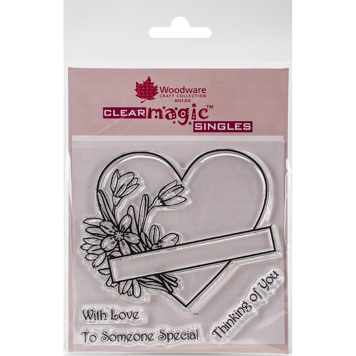 Woodware Clear Stamps 3.5"X3.5"-Floral Heart, Pk 2, Woodware Craft ...