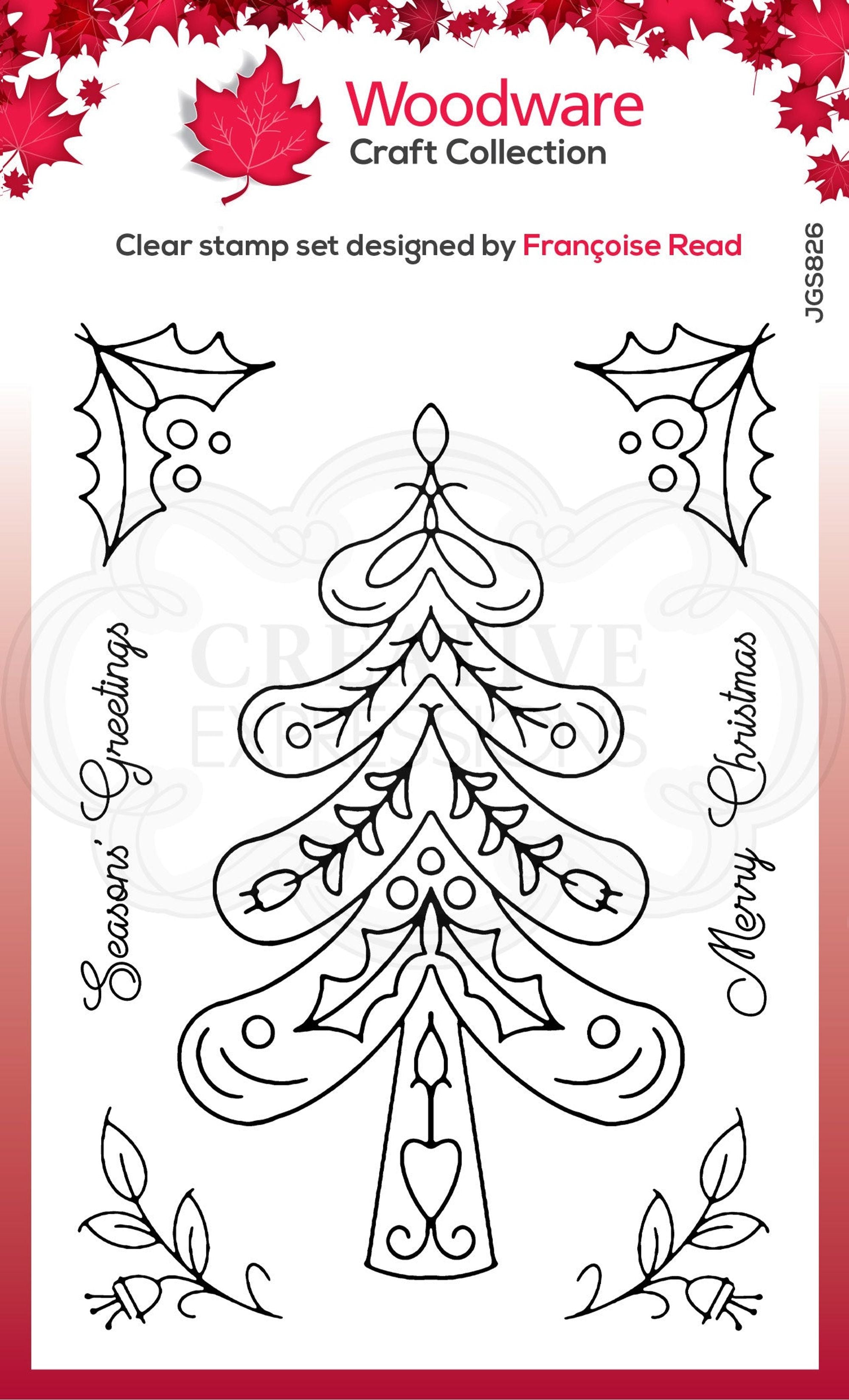 Woodware Craft Collection Nordic Tree 4 in x 6 in Stamp - Walmart.com