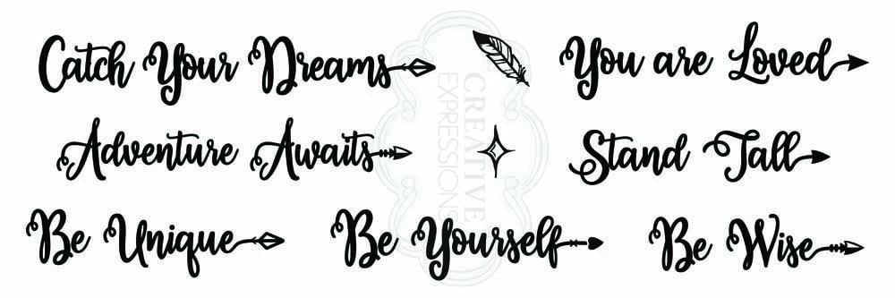 Woodware Craft Collection Woodware Clear Singles Boho Sentiments 8 in x ...