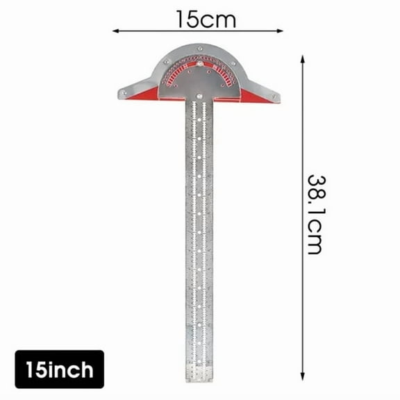 Aluminum Alloy Wooden Square Multifunction Ruler 45 90 Degree Gauge ...