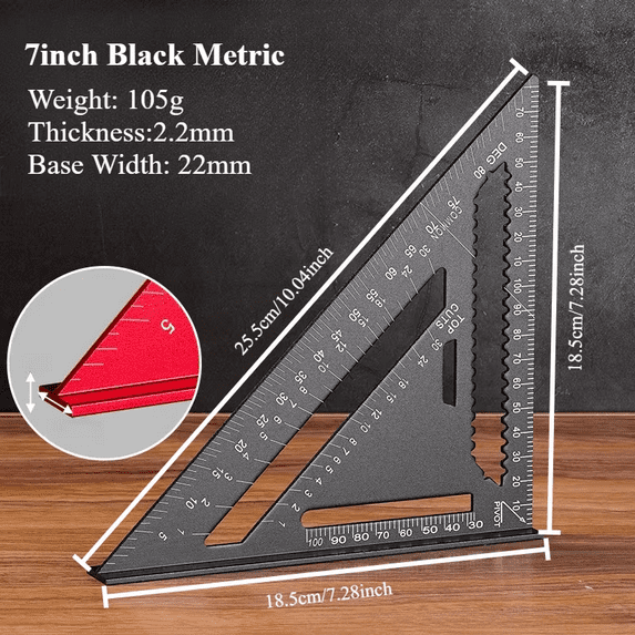 Woodworking Aluminum Alloy Triangle Gauges Measuring Gauging Tools High ...