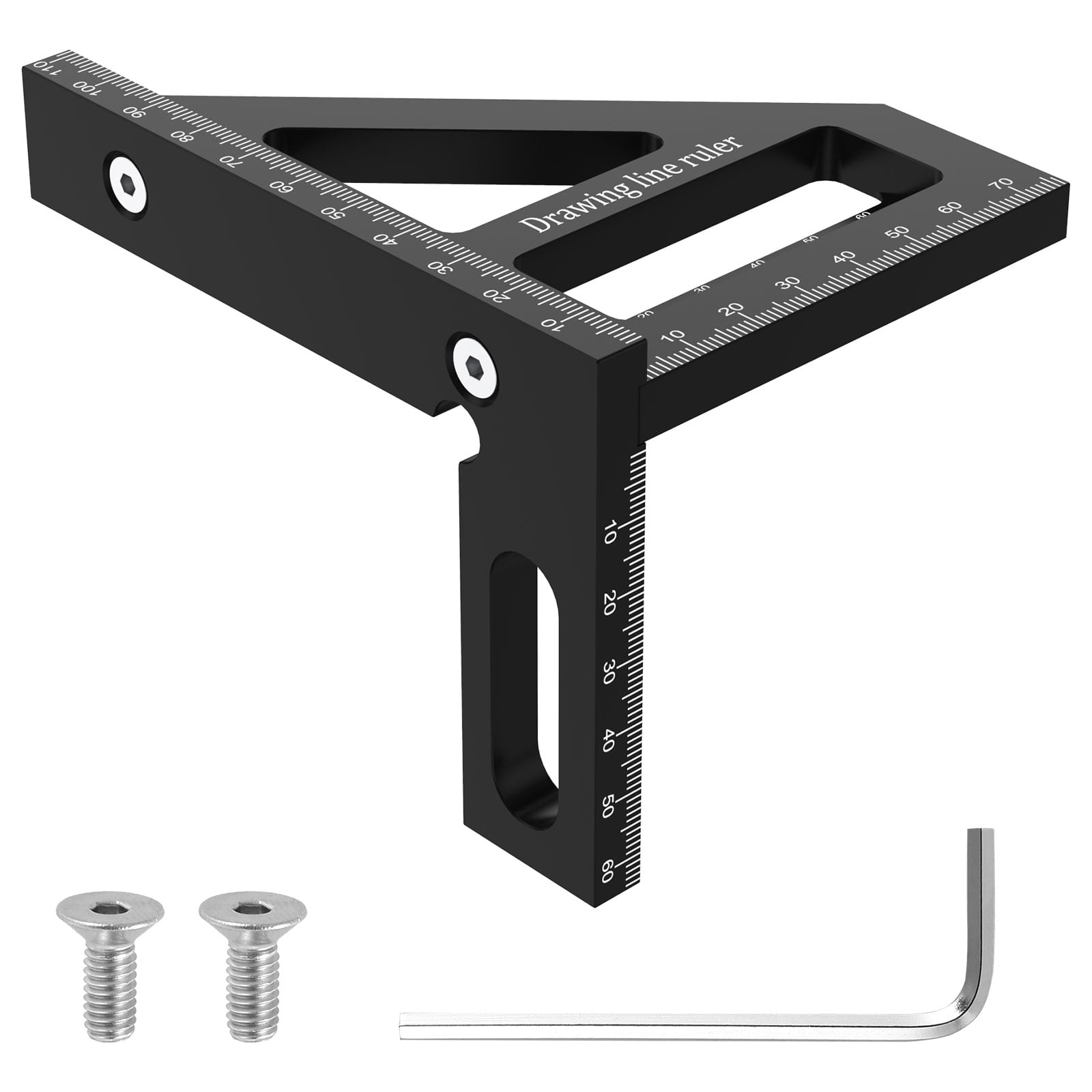 Woodworking Angle Ruler 45/90° Aluminum Alloy Miter Triangle Ruler ...