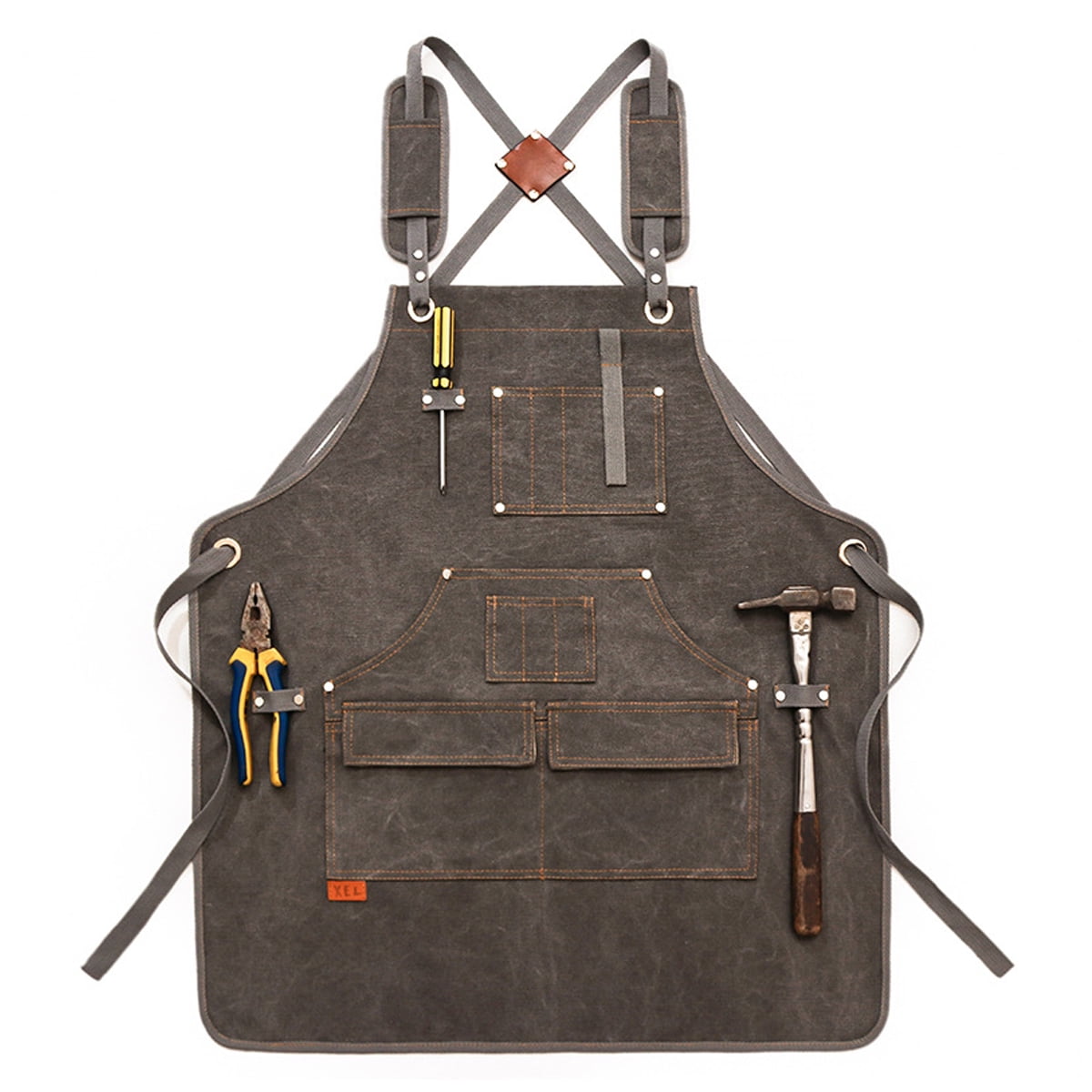 Woodworking Apron, Heavy Duty Canvas Working Tool Apron with Pockets ...