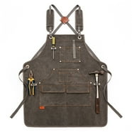 Woodworking Apron for Men, Work Apron with Multiple Tool Pockets, Durable Waxed Canvas Apron ...