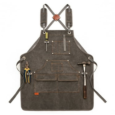 Woodworking Apron for Men, Work Apron with Multiple Tool Pockets, Durable Waxed Canvas Apron ...
