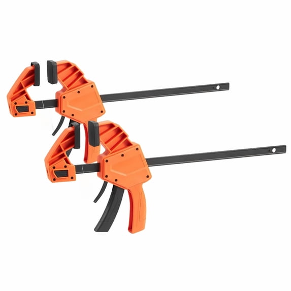 Woodworking Bar Clamps 2-Pack, 12 Inch One-Handed Quick Clamp/Spreader ...
