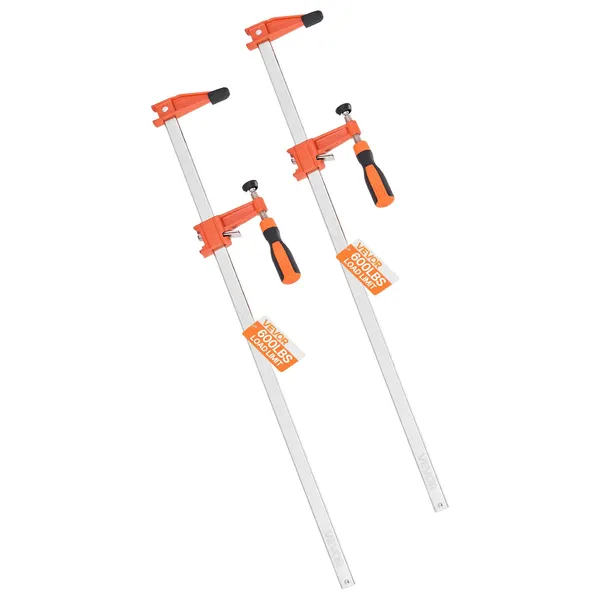 Woodworking Bar Clamps 2 Pack 24 Inch Opening Lockable F Clamp Cast ...