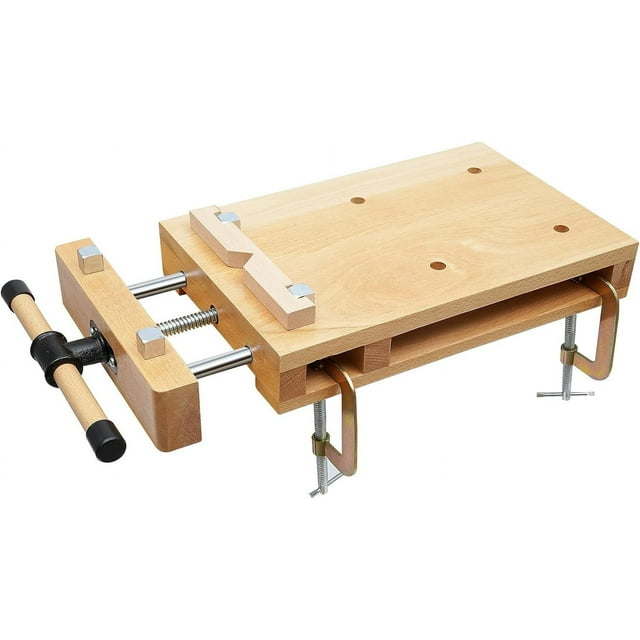 Woodworking Bench Vise - Hard Wood Vise for Workbench with 4 Bench Dogs ...