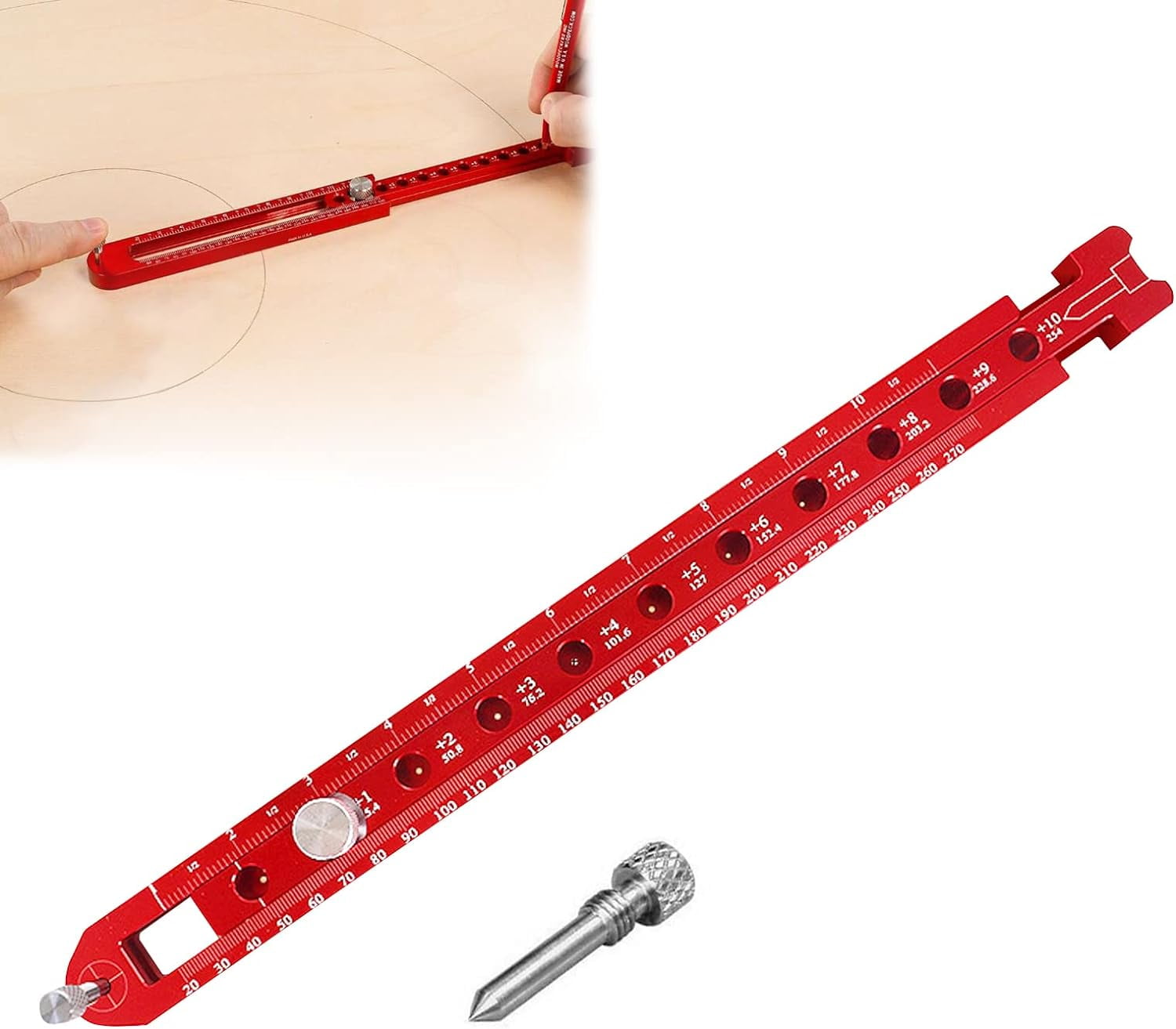 Woodworking Compass Scriber - Marking Compass with Metric and Inch Dual ...