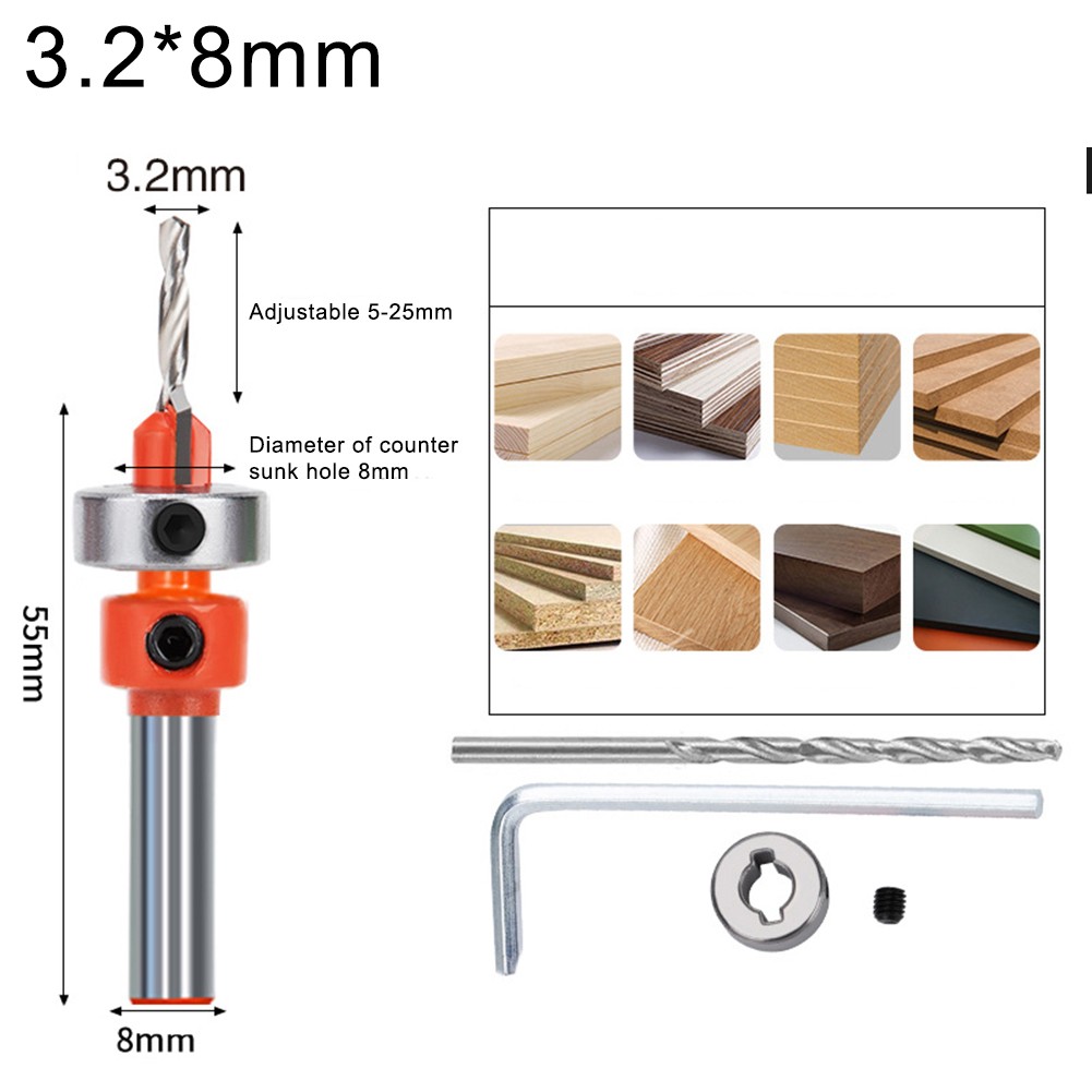 Woodworking Countersink Drill Bit Adjustable Hole Opener Milling Cutter ...