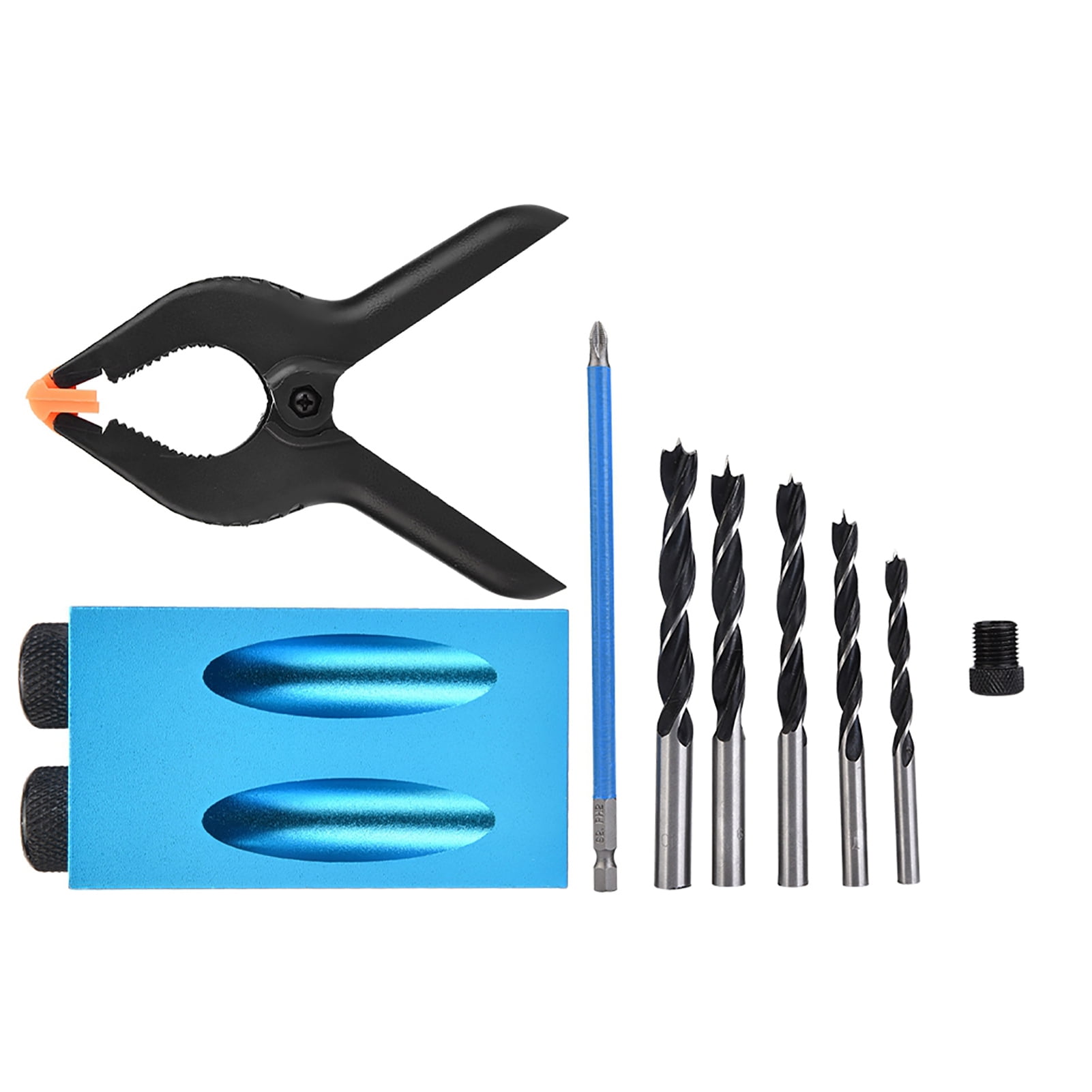 Woodworking Drill , Protable 34pcs 15° Pocket Hole Drilling Kit ...