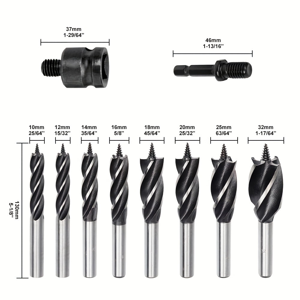 Woodworking Four-slot Drill Bit 8PCS Woodworking Hole Saw Expansion ...