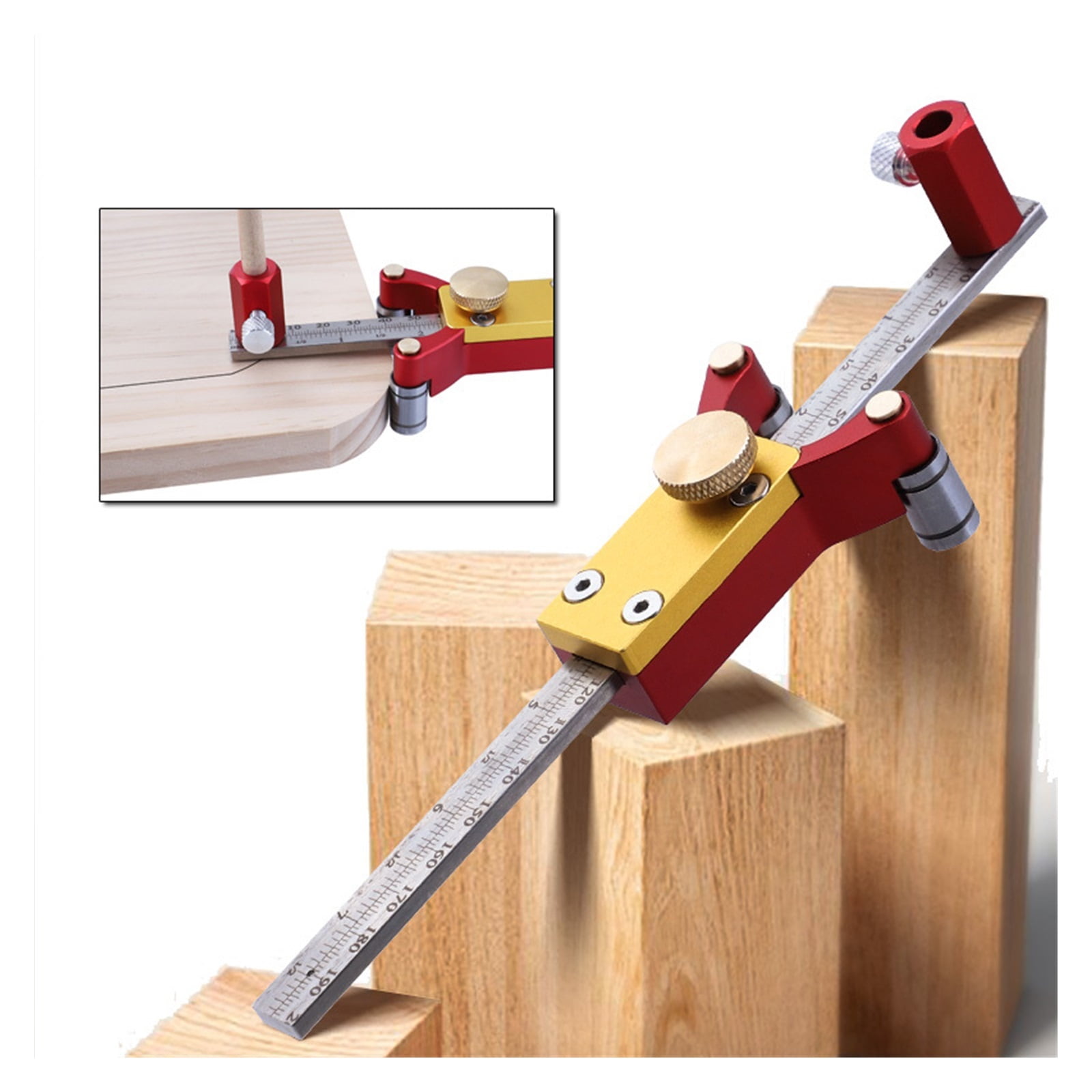 Woodworking Linear Arc Scriber Multi-Purpose Metric/Inch Marking Ruler ...