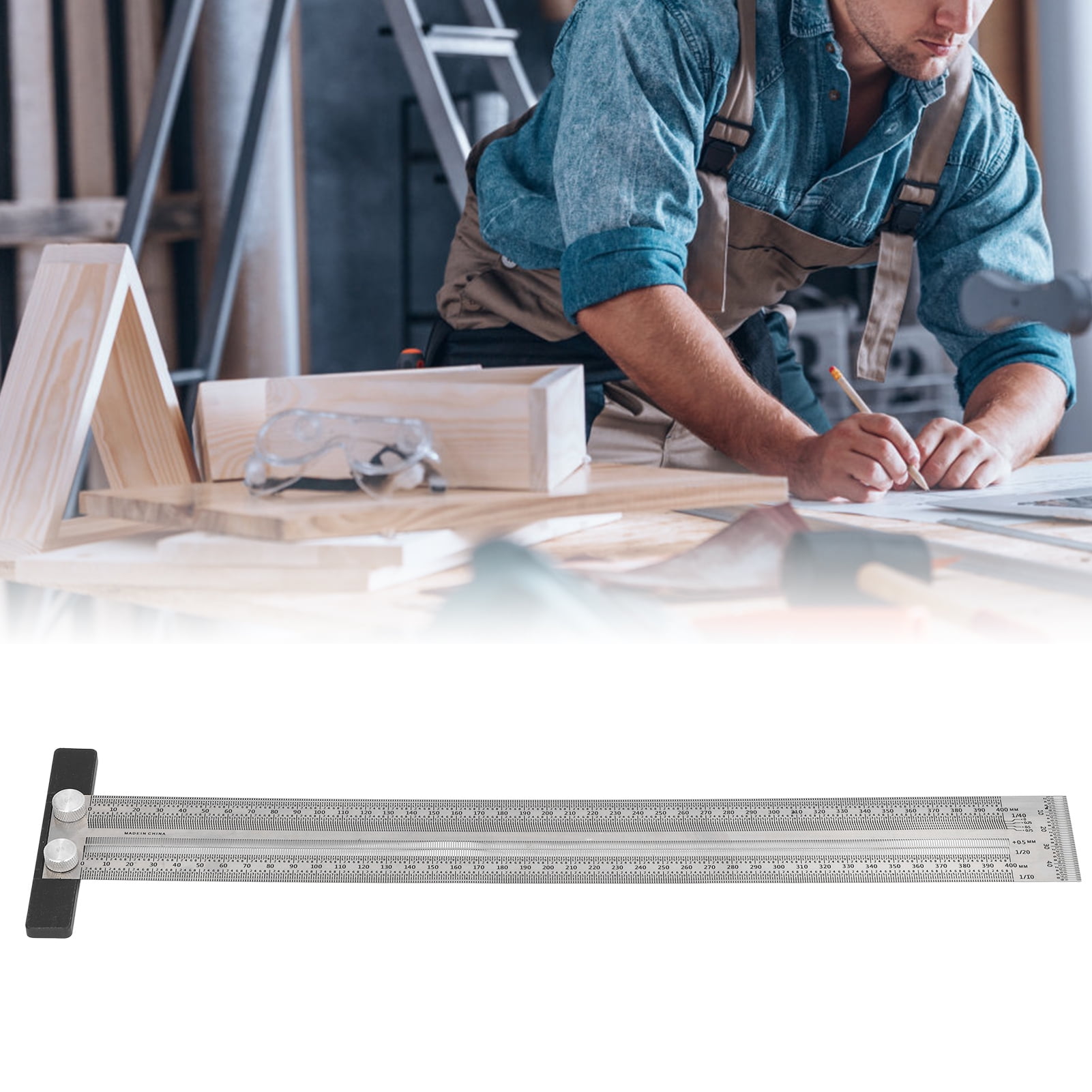 Woodworking Marking T Rulers Positioning Scribing Ruler Gauge Carpenter ...