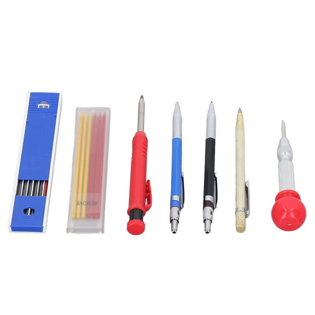 Woodworking Pen Kit Red Black Blue Scriber Pen Carpenter Marking Tools ...