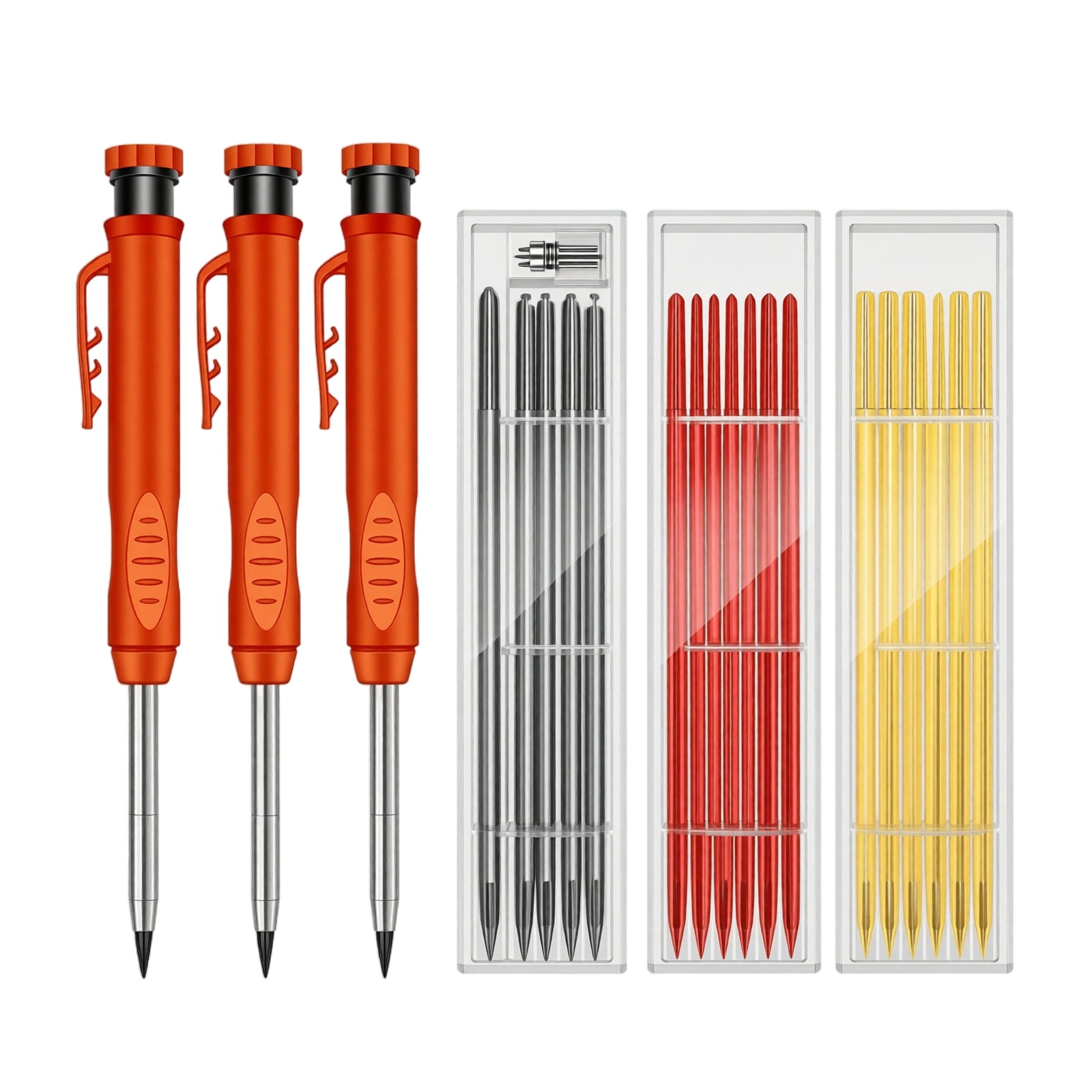 Woodworking Pencil, Carpenter Mechanical Pencil with Sharpener and Deep ...