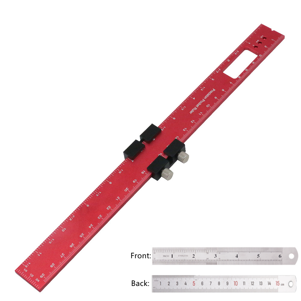 Woodworking Precision Pocket Ruler 300mm Aluminum Slide Ruler Inch And ...
