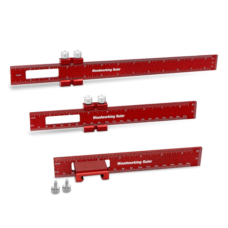 Woodworking Precision Pocket Ruler Aluminum Slide Ruler Metric Inch T ...