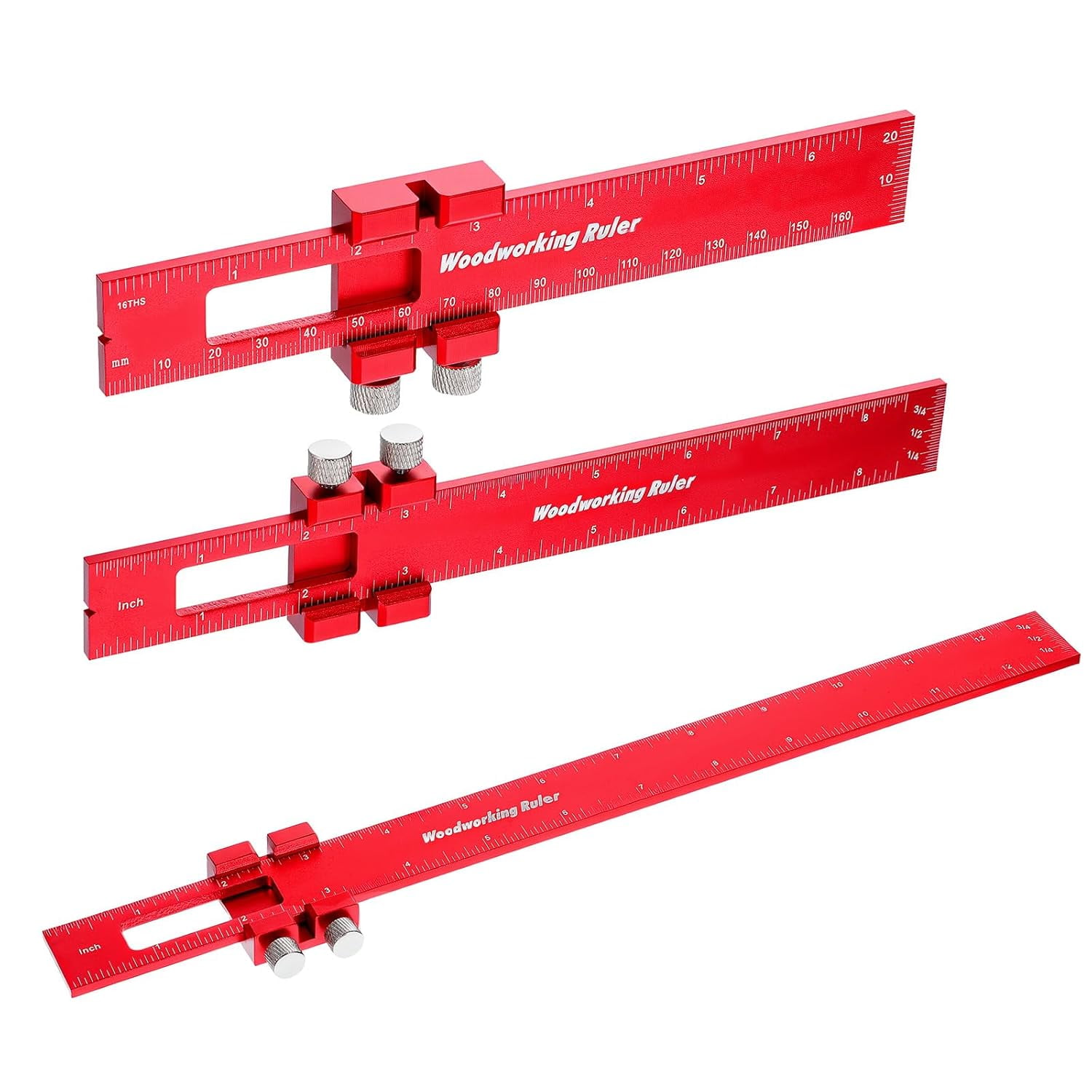 Woodworking Ruler 3PCS Precision Pocket Rule - 6, 8, 12 Inch Metal ...